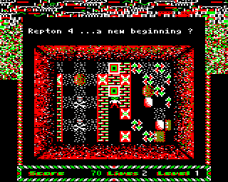 Screenshot of Repton Infinity (Electron, 1988) - MobyGames