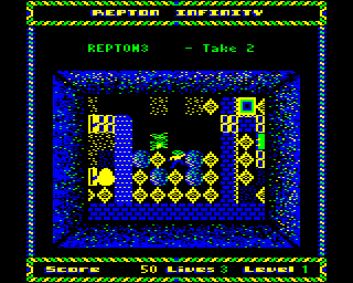 Screenshot of Repton Infinity (Electron, 1988) - MobyGames