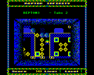 Screenshot of Repton Infinity (Electron, 1988) - MobyGames