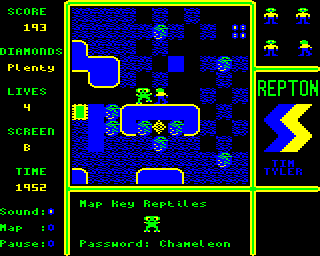 Screenshot of Repton (Electron, 1985) - MobyGames