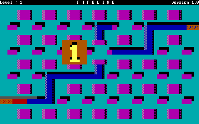 Screenshot of Pipeline (DOS, 1992) - MobyGames