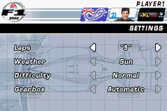Screenshot of F1 2002 (Game Boy Advance, 2003) - MobyGames