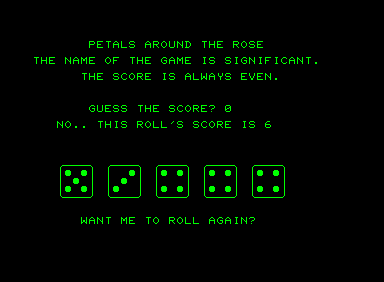 Screenshot of Petals around the Rose (Commodore PET/CBM, 1978) - MobyGames