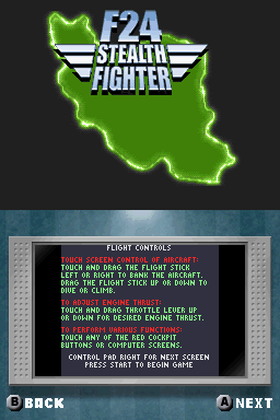 Screenshot of F24 Stealth Fighter (Nintendo DS, 2006) - MobyGames