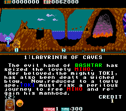 Screenshot of Toki (Arcade, 1989) - MobyGames