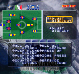 Screenshot of International Superstar Soccer Deluxe (PlayStation, 1995 ...