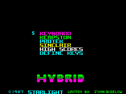 Screenshot of Hybrid (ZX Spectrum, 1987) - MobyGames