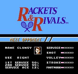Screenshot of Rackets & Rivals (NES, 1993) - MobyGames