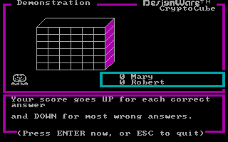 Screenshot of Crypto Cube (PC Booter, 1983) - MobyGames