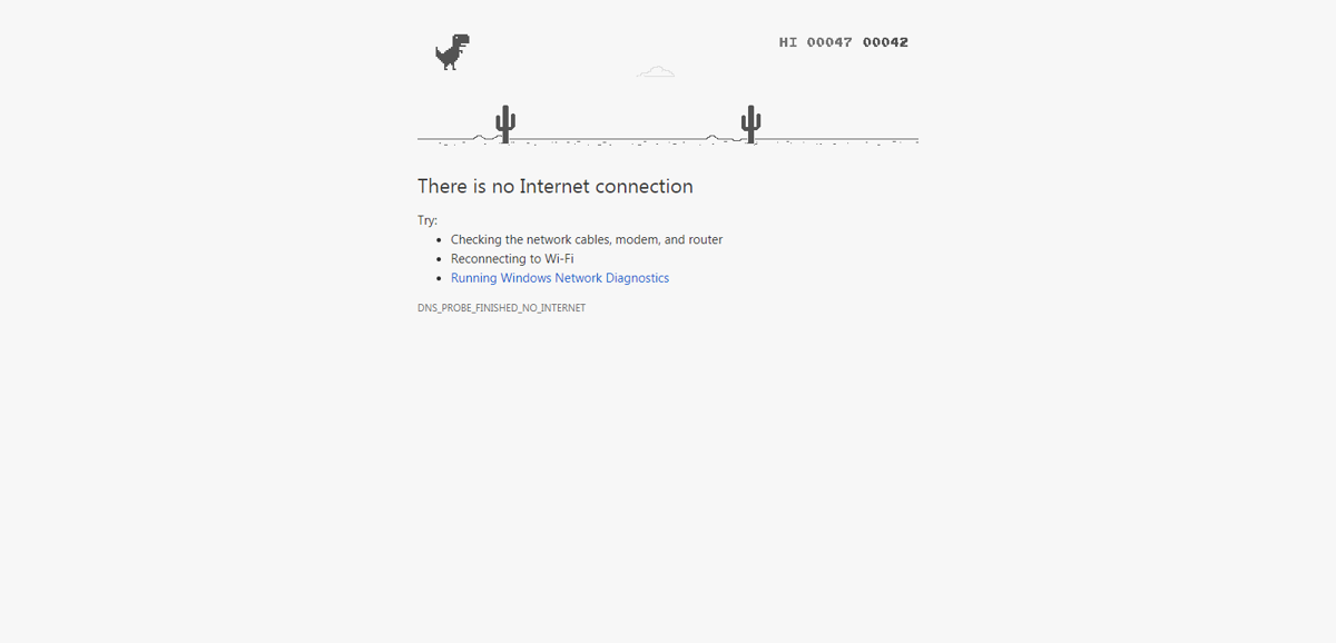 Screenshot of Google Chrome (included game) (Browser, 2014) - MobyGames