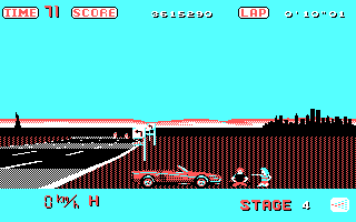 Screenshot of OutRun (DOS, 1986) - MobyGames
