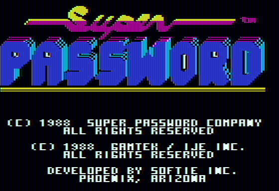 Super Password screenshots - MobyGames