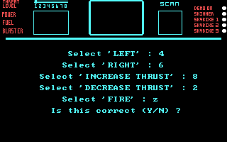 Screenshot of Sky Runner (DOS, 1986) - MobyGames