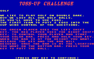 Screenshot of Double Dare (DOS, 1988) - MobyGames