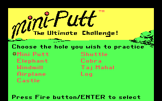 Screenshot of Mini-Putt (DOS, 1987) - MobyGames
