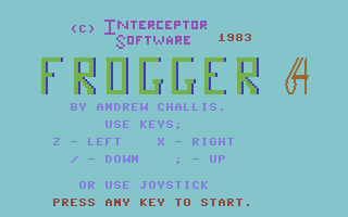 Screenshot of Frogger 64 (Commodore 64, 1983) - MobyGames