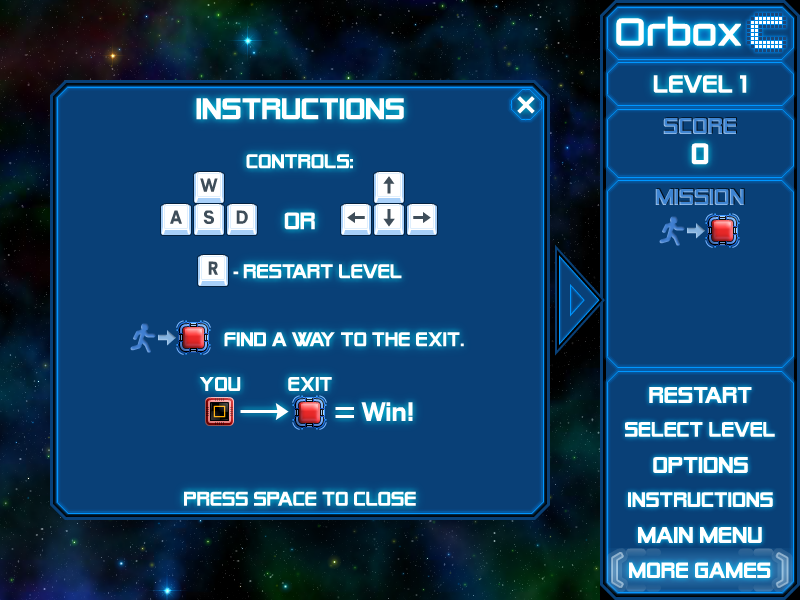 Screenshot of Orbox C (Browser, 2012) - MobyGames