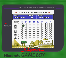 Screenshot of Mario's Picross (Game Boy, 1995) - MobyGames