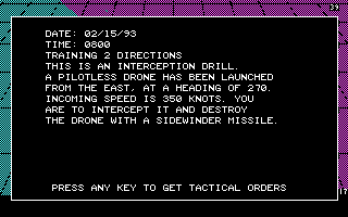 Screenshot of JetFighter: The Adventure (DOS, 1988) - MobyGames