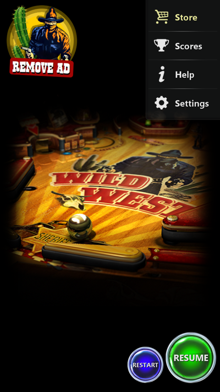 Screenshot of Wild West Pinball (Android, 2009) - MobyGames