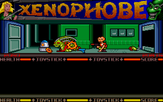 Screenshot of Xenophobe (Amiga, 1987) - MobyGames