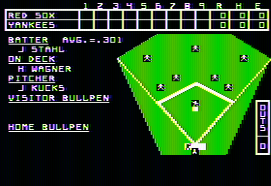 Screenshot of Computer Baseball (Apple II, 1981) - MobyGames