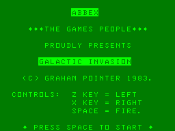 Galactic Invasion (1983) - MobyGames
