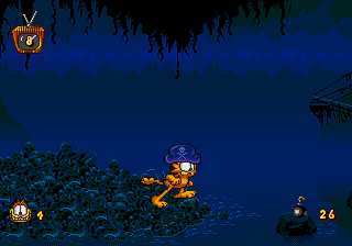 Screenshot of Garfield: Caught in the Act (Genesis, 1995) - MobyGames