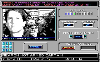 Screenshot of 688 Attack Sub (DOS, 1989) - MobyGames