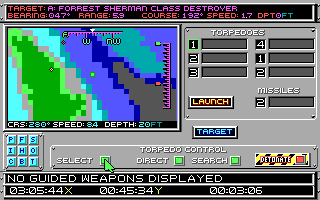 Screenshot of 688 Attack Sub (DOS, 1989) - MobyGames