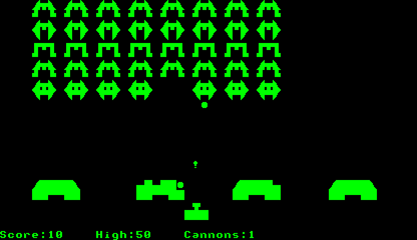 Screenshot of Invaders (CP/M, 1981) - MobyGames