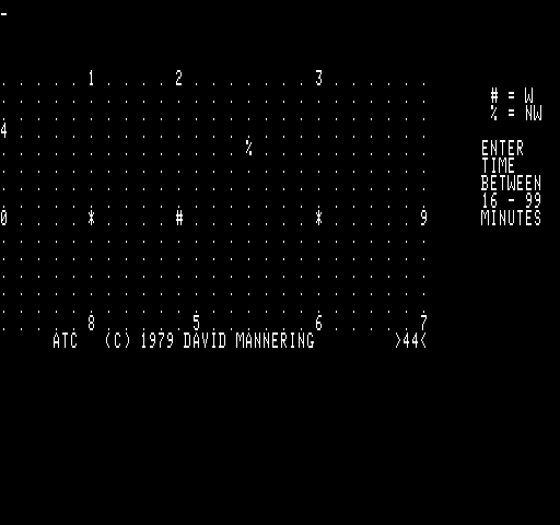 Screenshot of Air Traffic Controller (Exidy Sorcerer, 1979) - MobyGames
