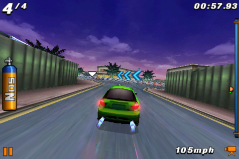 Screenshot of The Fast and the Furious: Pink Slip 3D (iPhone, 2008) - MobyGames