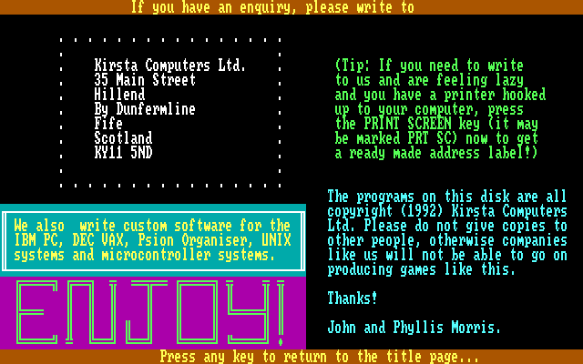 Screenshot of Patience Games (DOS, 1992) - MobyGames