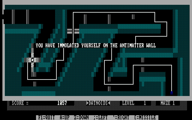 Screenshot of Datnoids (DOS, 1982) - MobyGames