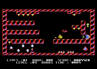 Screenshot of Rockman (Atari 8-bit, 1995) - MobyGames