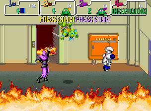 Screenshot of Teenage Mutant Ninja Turtles (Arcade, 1989) - MobyGames