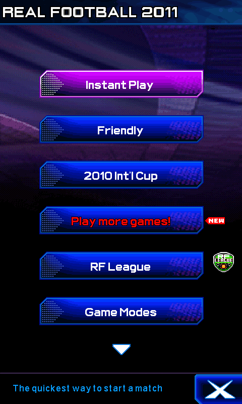 Screenshot of Real Soccer 2011 (Android, 2010) - MobyGames