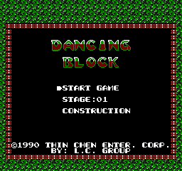 Screenshot of Dancing Block (NES, 1990) - MobyGames