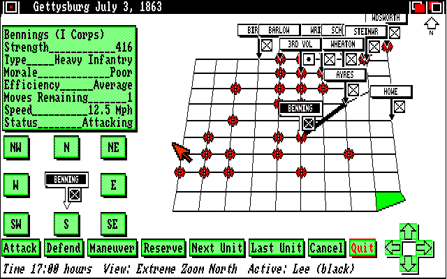 Screenshot of UMS: The Universal Military Simulator (Amiga, 1987) - MobyGames