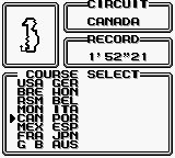 Screenshot of Fastest Lap (Game Boy, 1991) - MobyGames