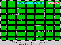 Screenshot of Nauka Jazdy (ZX Spectrum, 1986) - MobyGames