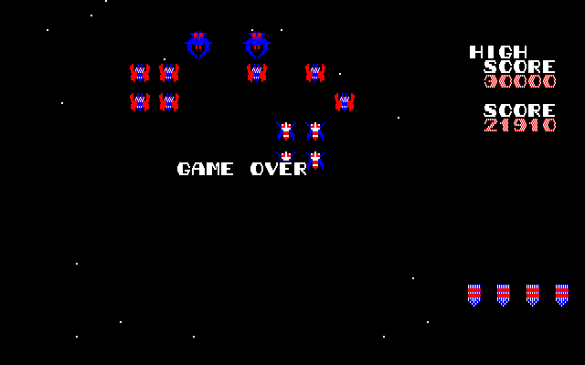 Screenshot of Galaga (FM-7, 1981) - MobyGames