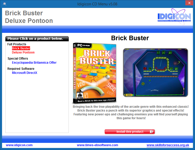 Screenshot of Brick Buster / Deluxe Pontoon (Windows, 2008) - MobyGames