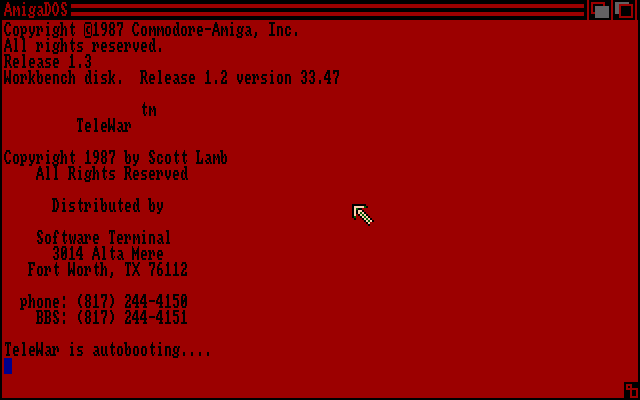 Screenshot of TeleWar (Amiga, 1987) - MobyGames