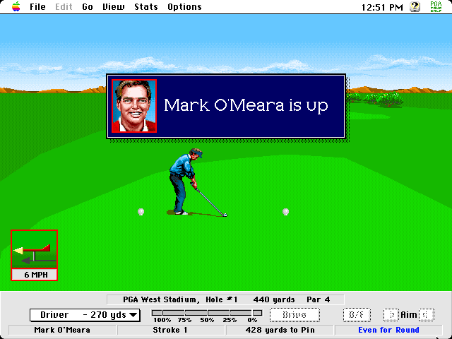 Screenshot of PGA Tour Golf II (Macintosh, 1992) - MobyGames