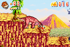 Screenshot of The Land Before Time: Into the Mysterious Beyond (Game Boy Advance, 2006) - MobyGames
