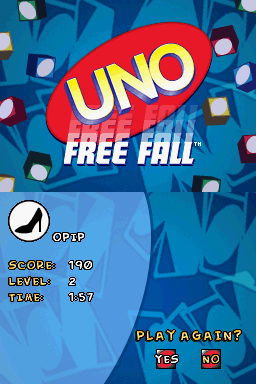 Screenshot of Uno / Skip-Bo / Uno Freefall (Nintendo DS, 2007) - MobyGames