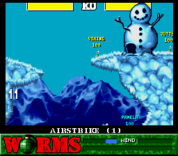Screenshot of Worms (SNES, 1995) - MobyGames