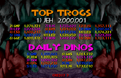 Screenshot of Trog (Arcade, 1990) - MobyGames